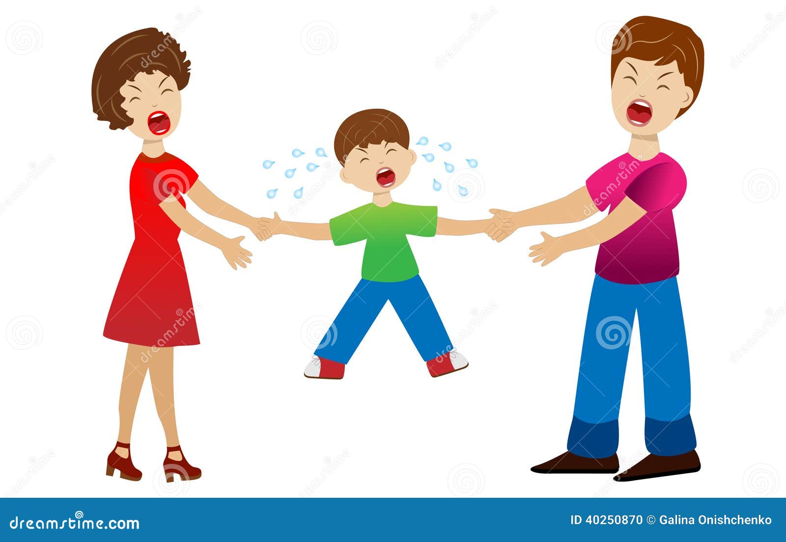 Parents Divide a Child by a White Background Stock Vector ...