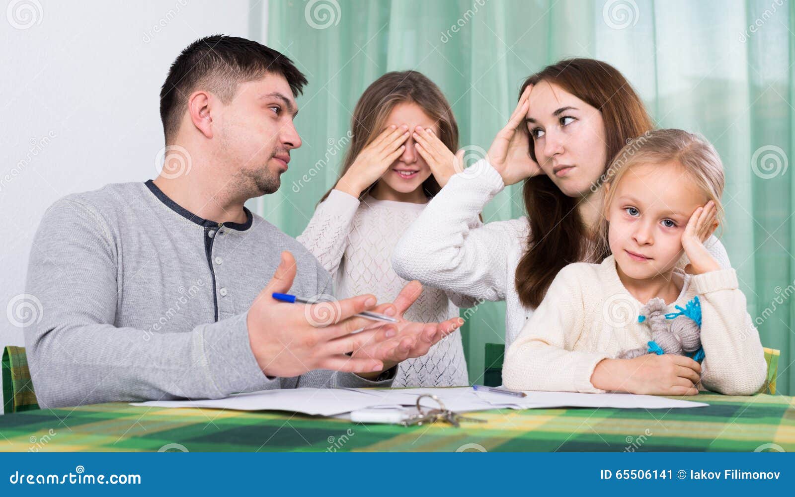 Parents having quarrel stock image. Image of bill, business - 65506141