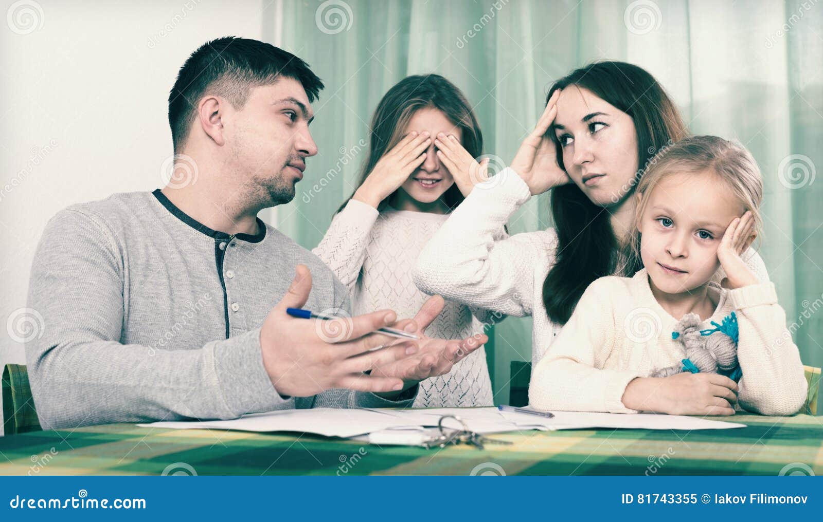 Parents having quarrel stock image. Image of overreacting - 81743355