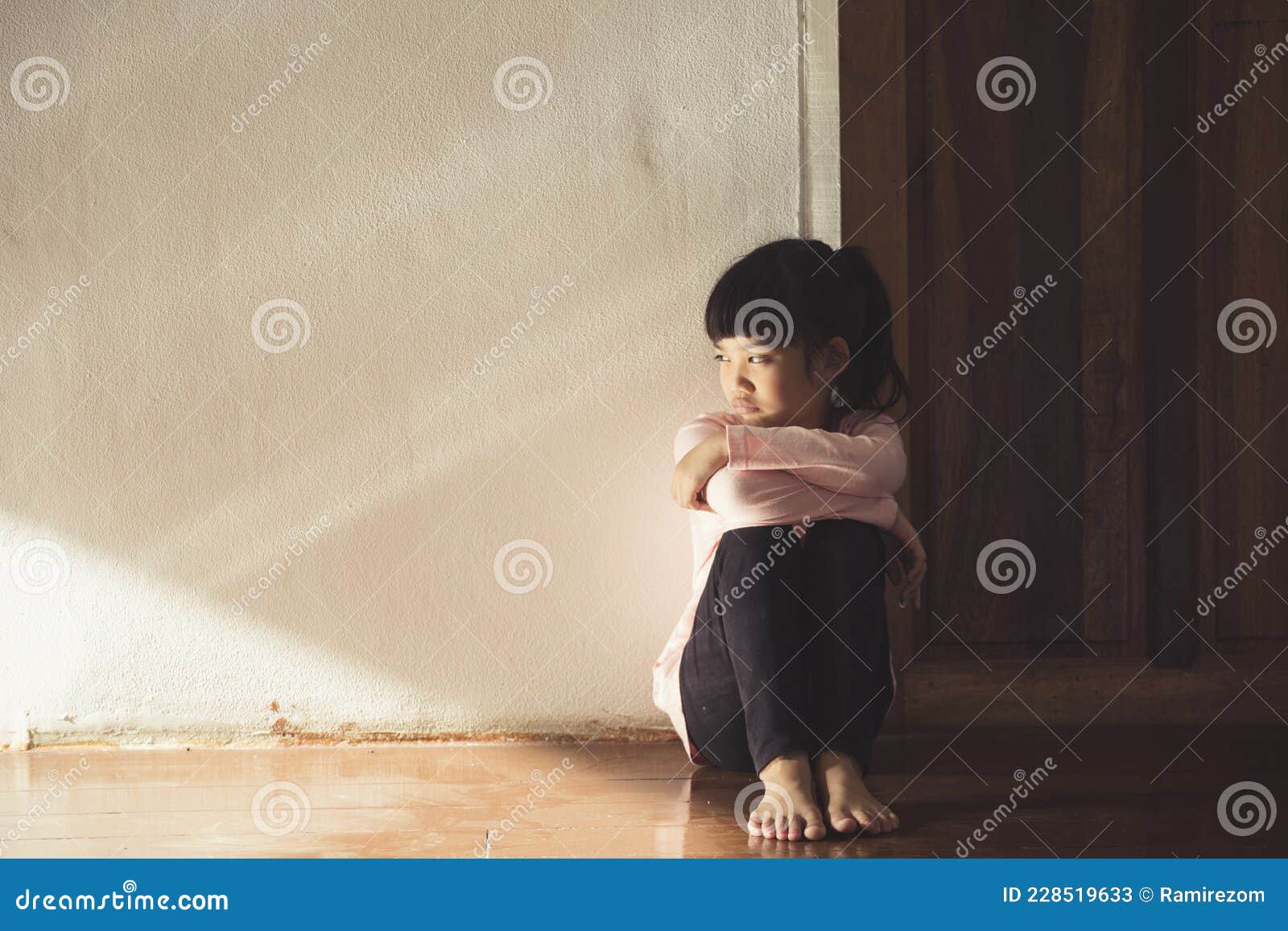 Parents Left the Girl To Stay Home Alone she is Very Poor Stock Image ...