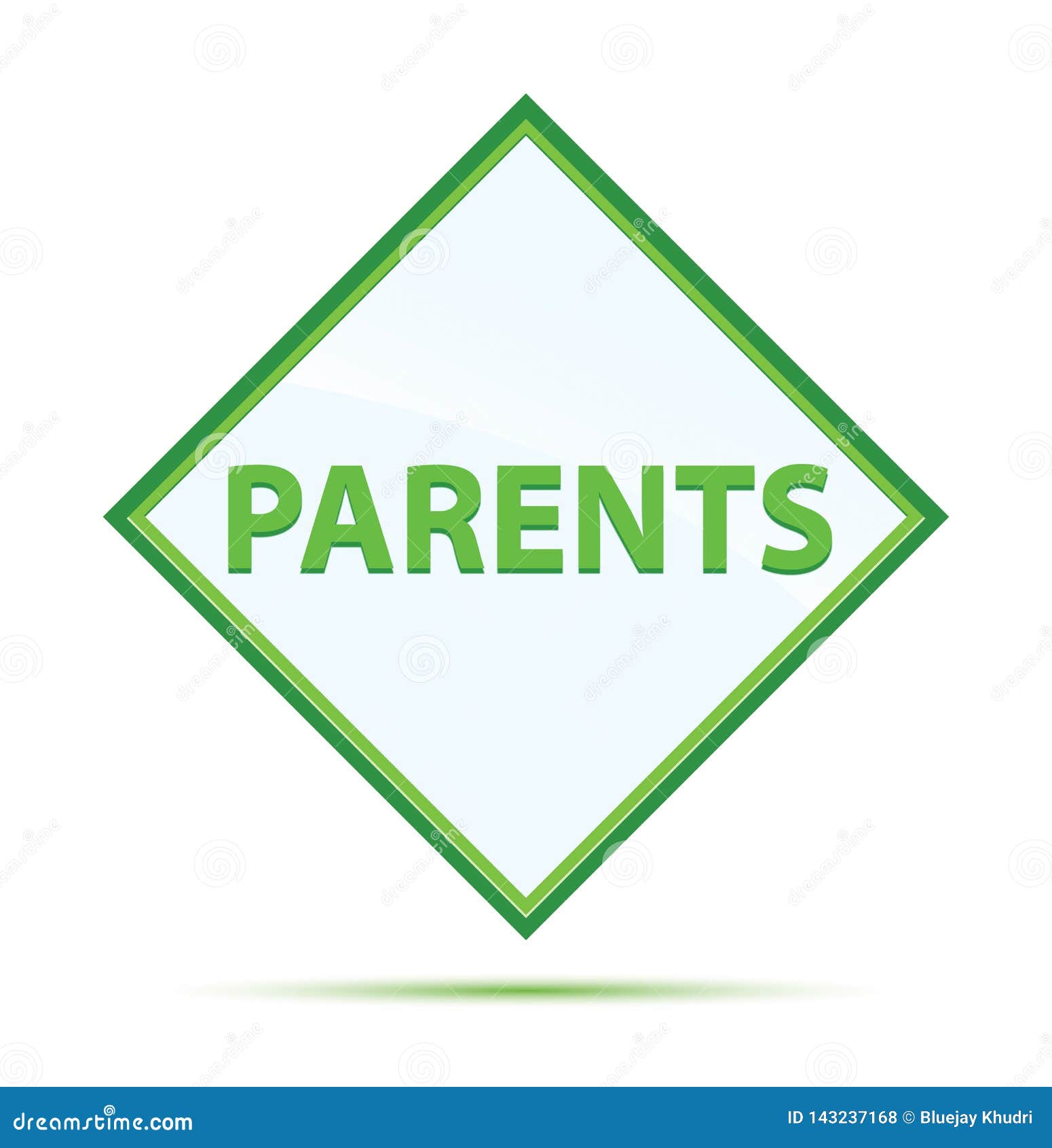 Parents Modern Abstract Green Diamond Button Stock Photo - Image of ...