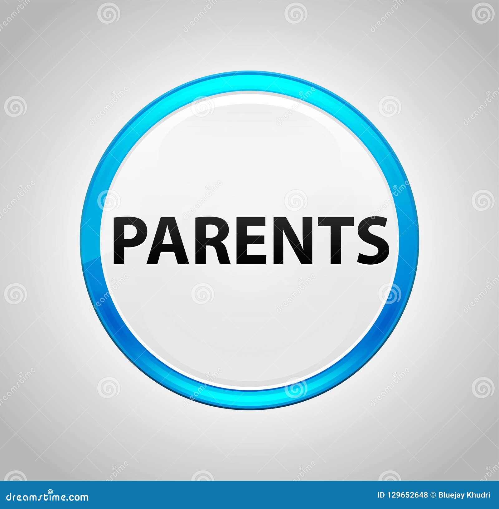 Parents Round Blue Push Button Stock Photo - Image of originator, round ...