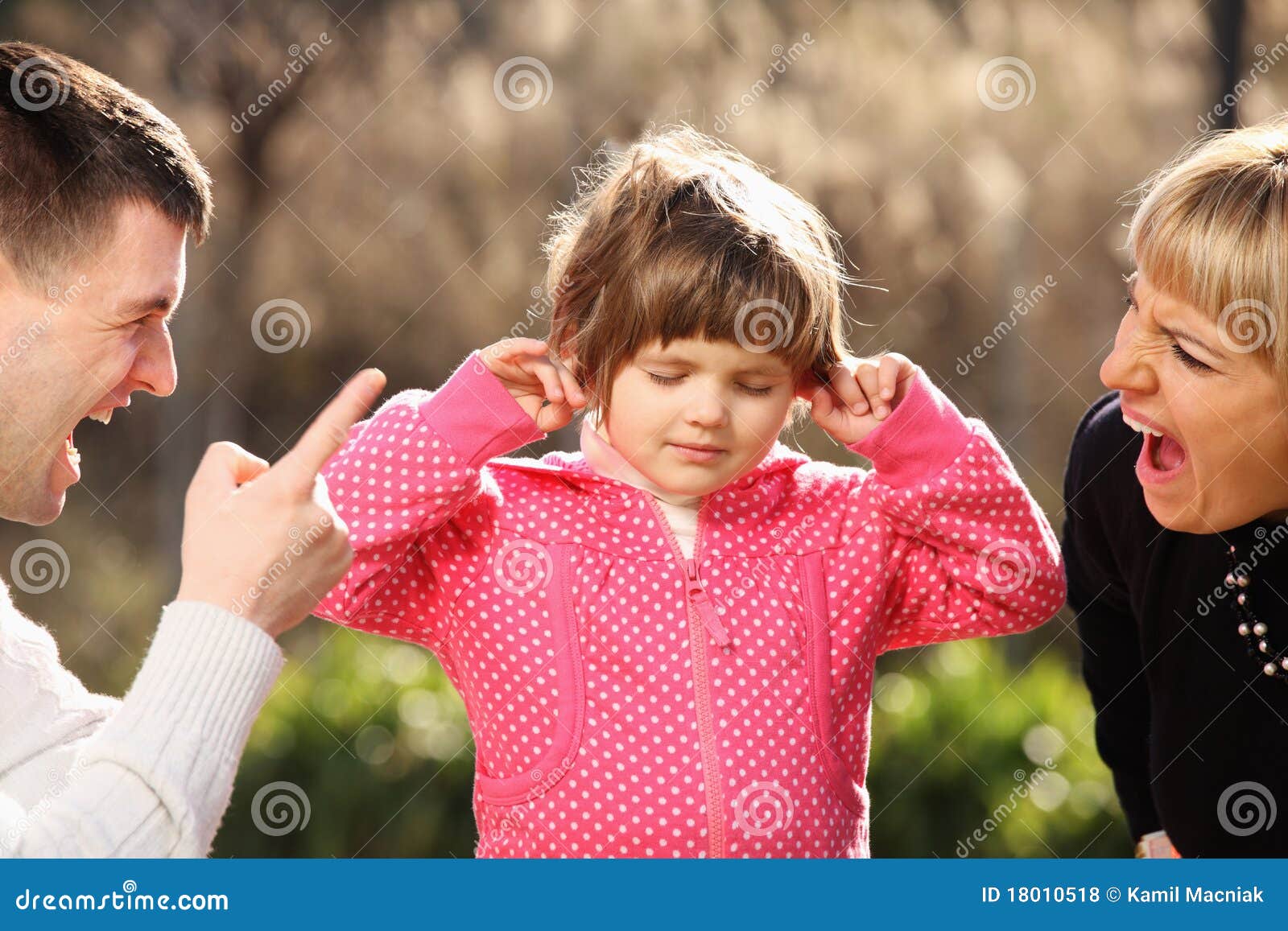 Parents Shouting at an Innocent Child in the Park Stock Photo - Image ...