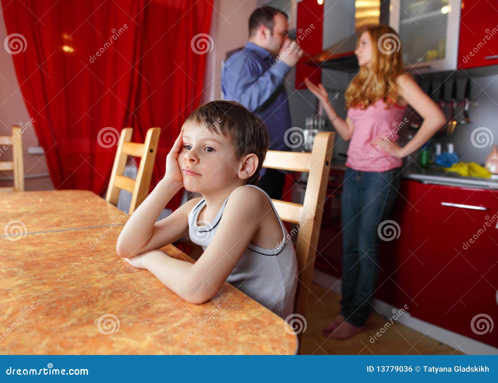 Parents Swear, and Child Worries Stock Photo - Image of frustration ...