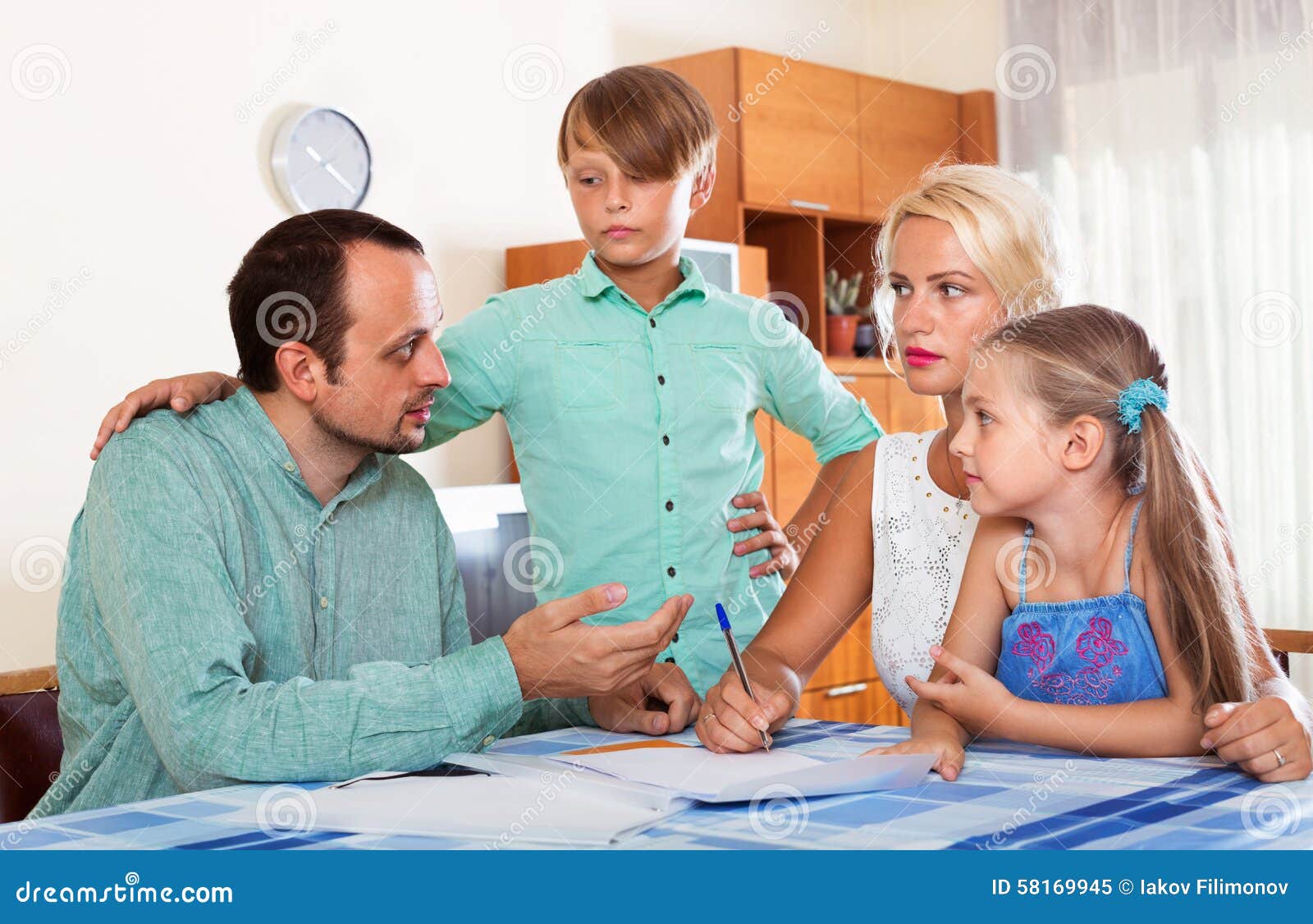 Parents Talk about Serious Financial Problems Stock Image - Image of ...
