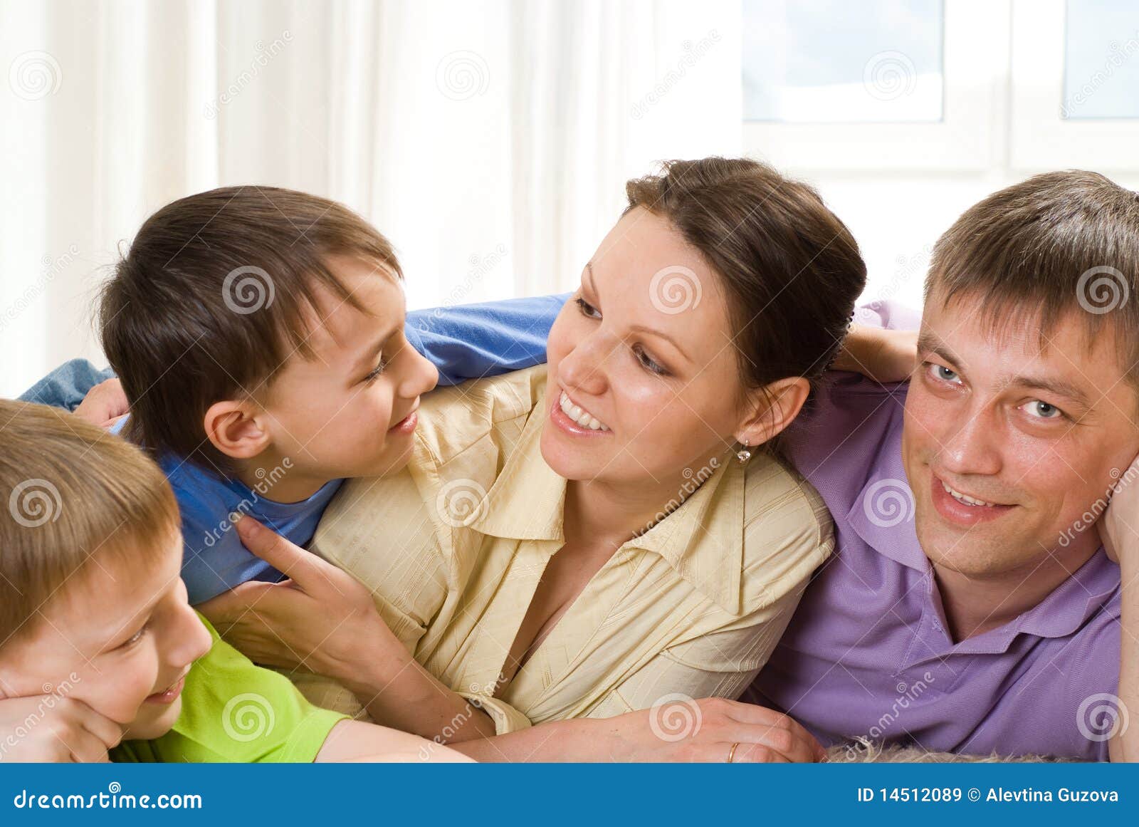 Parents with Their Two Children Stock Image - Image of emotions ...