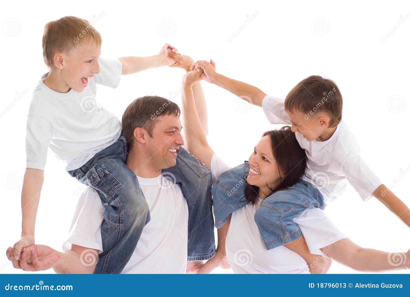 Parents with Their Two Children Stock Image - Image of happiness ...