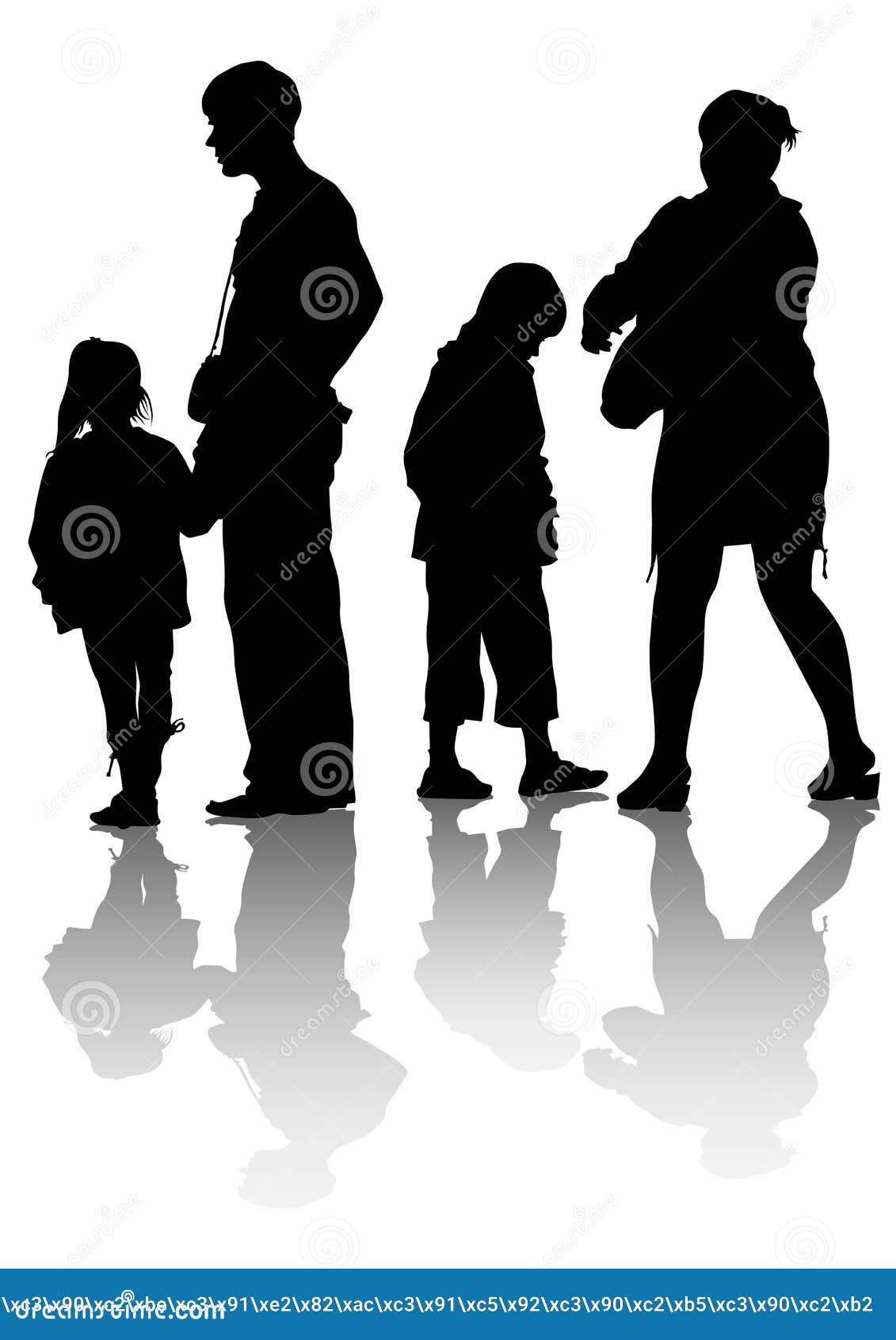 Parents and two children stock vector. Illustration of female - 13191211