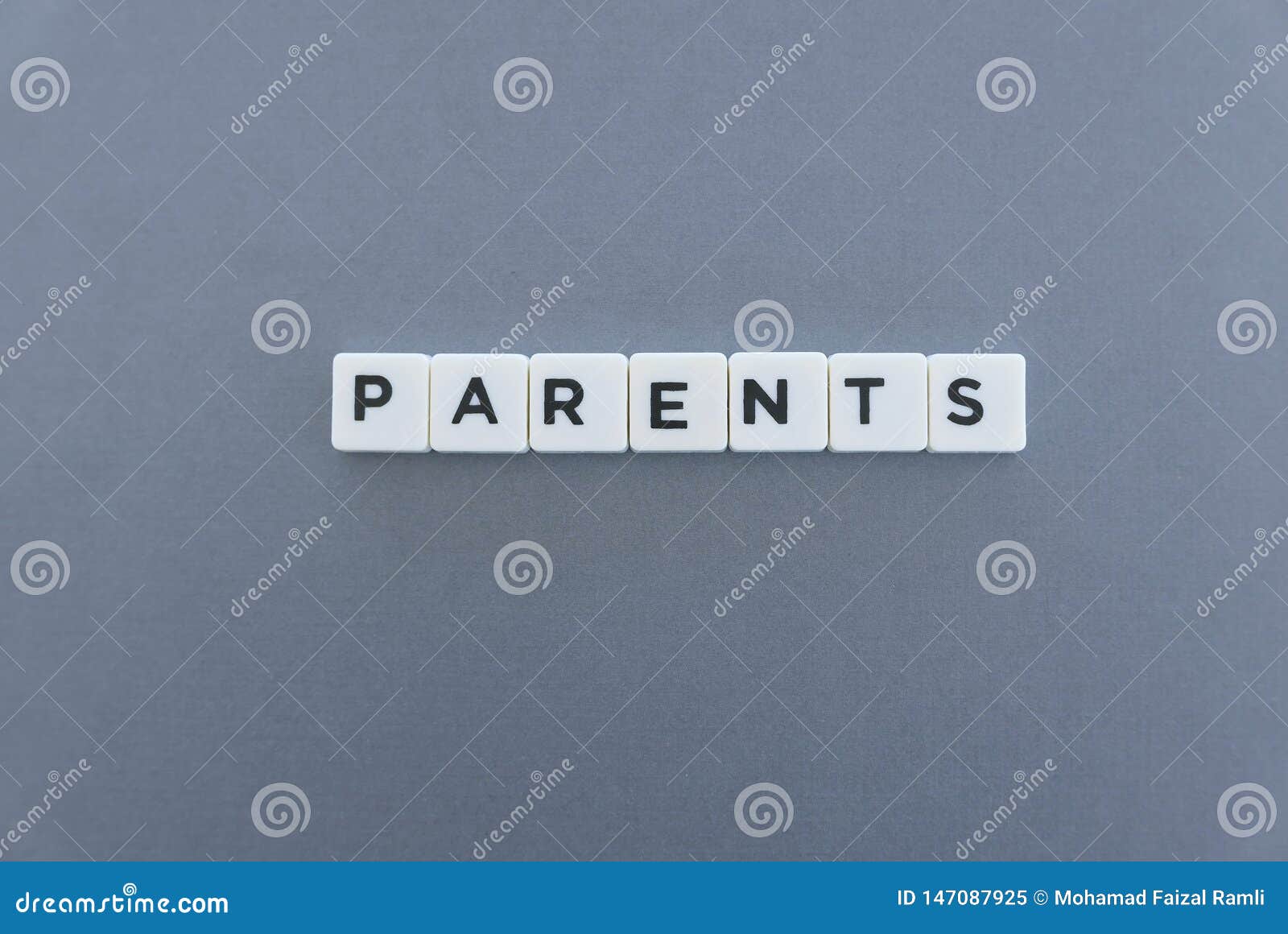 Parents Word Made of Square Letter Word on Grey Background Stock Image ...