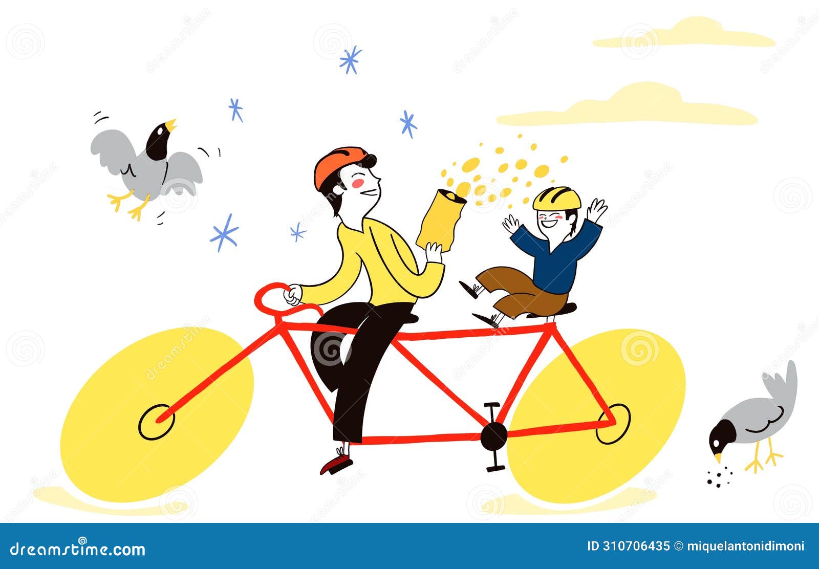 Parentship adventure stock illustration. Illustration of tandem - 310706435