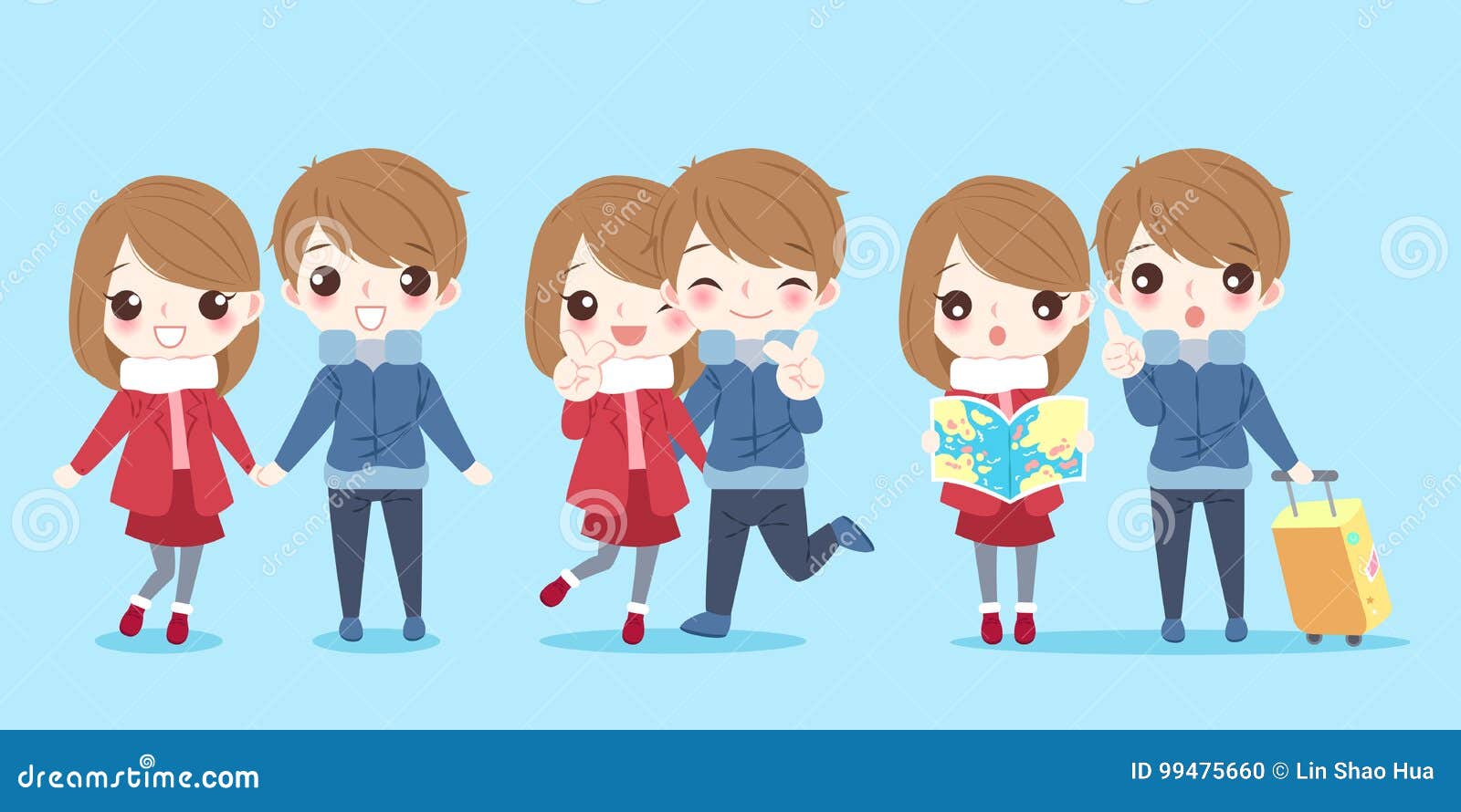 Pares com curso ilustração do vetor. Ilustração de planeta - 99475660