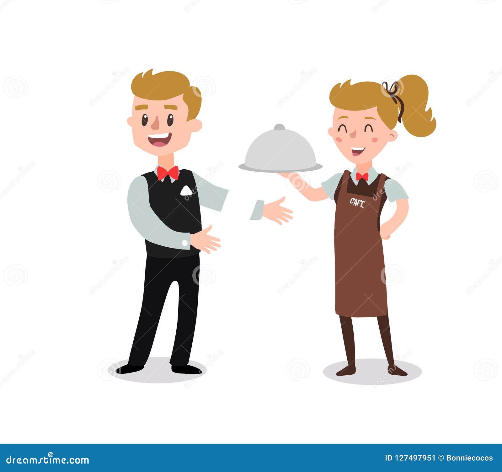 Pares De Los Camareros Que Llevan El Uniforme Que Sostiene Un Plato Del ... Pares De Los Camareros Que Llevan El Uniforme Que Sostiene Un Plato Del ...