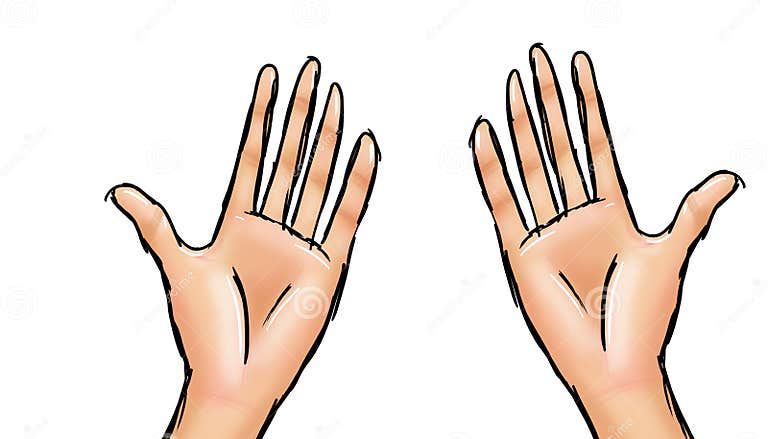 Pares de manos, ejemplo stock de ilustración. Ilustración de blanco ...