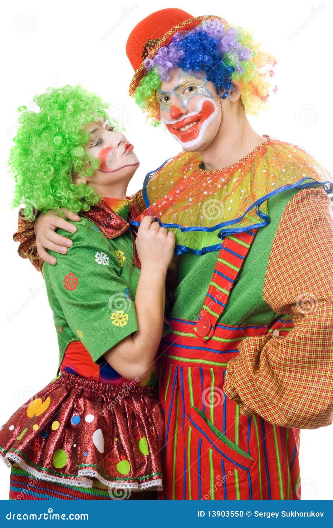 Pares de payasos coloridos foto de archivo. Imagen de felicidad - 13903550
