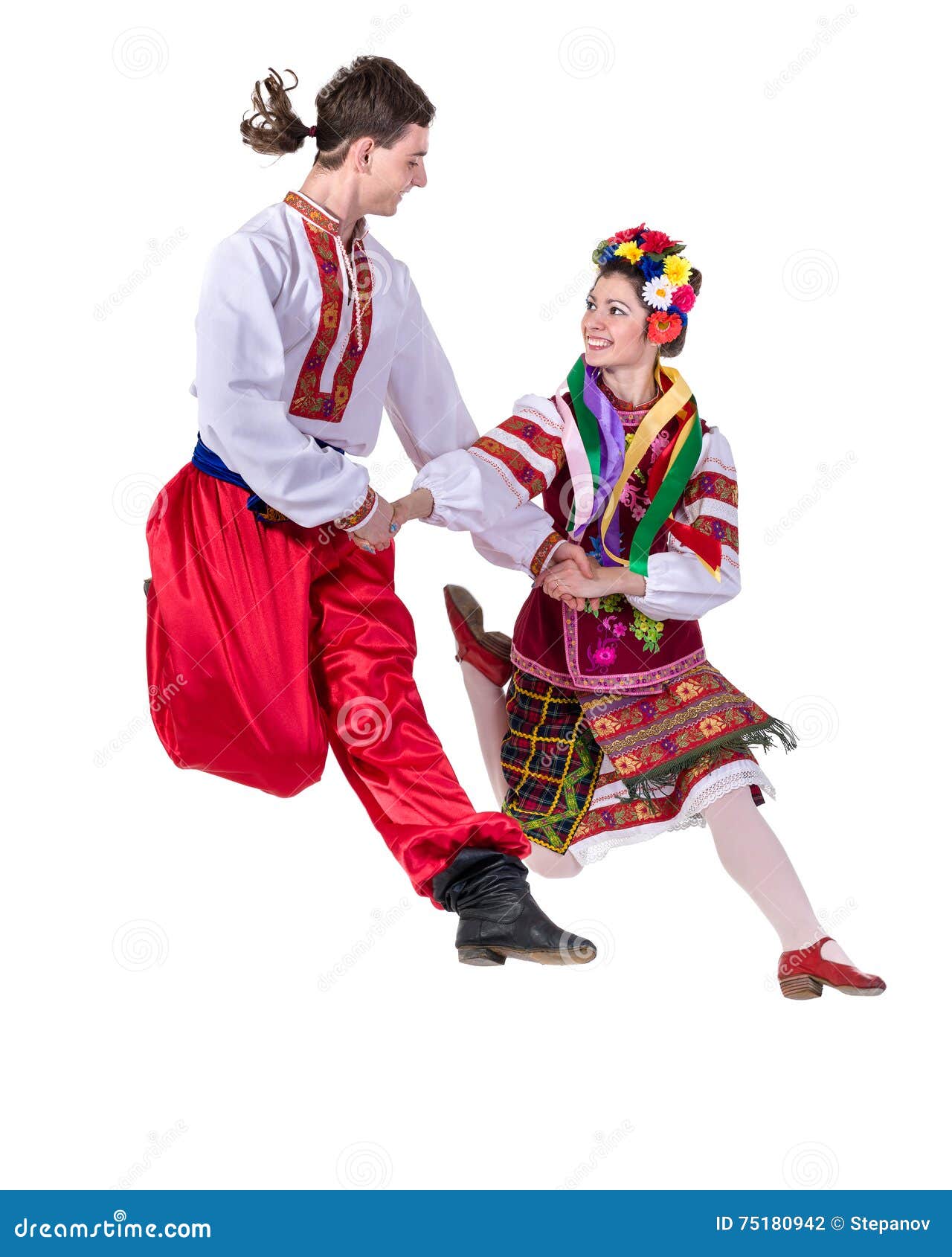 Pares Del Baile En El Traje Tradicional Nacional Polaco Que Salta ... Pares Del Baile En El Traje Tradicional Nacional Polaco Que Salta ...