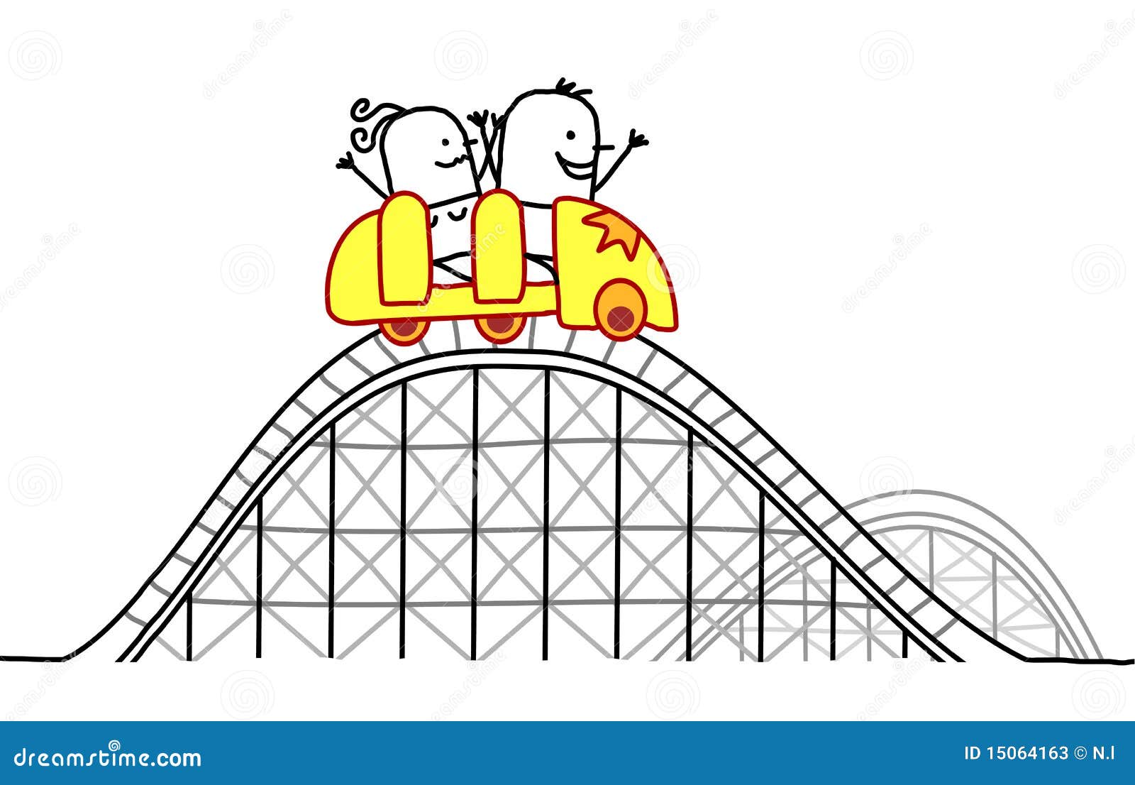 Pares en la montaña rusa ilustración del vector. Ilustración de trazado ...