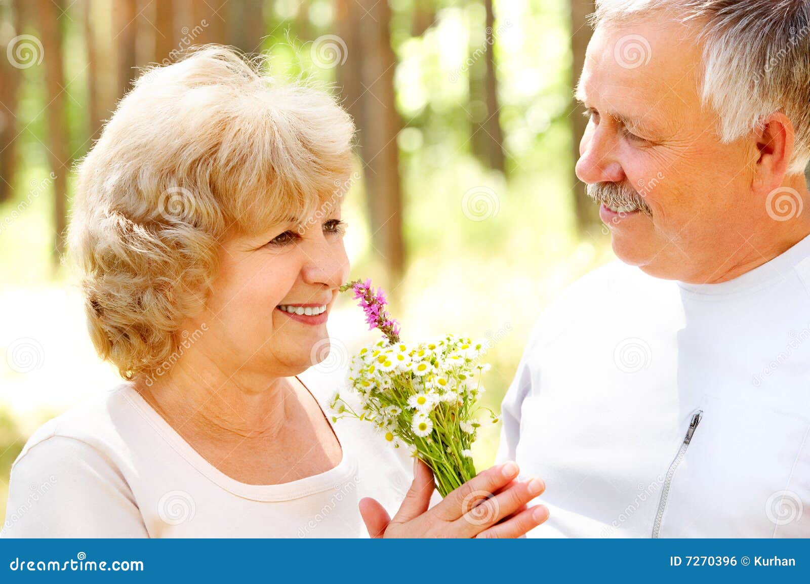 Pares idosos felizes foto de stock. Imagem de flor, nave - 7270396