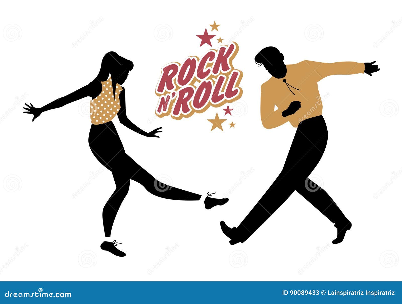 Pares Jovenes Que Llevan 50 Ropa Del ` S Que Baila Rock-and-roll Vector ...