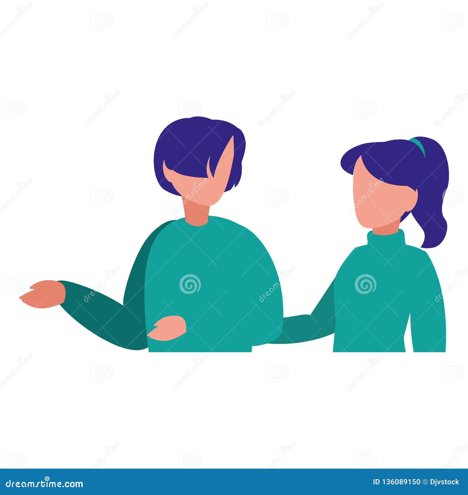 Pares Jovenes Que Modelan Caracteres Ilustración del Vector ...