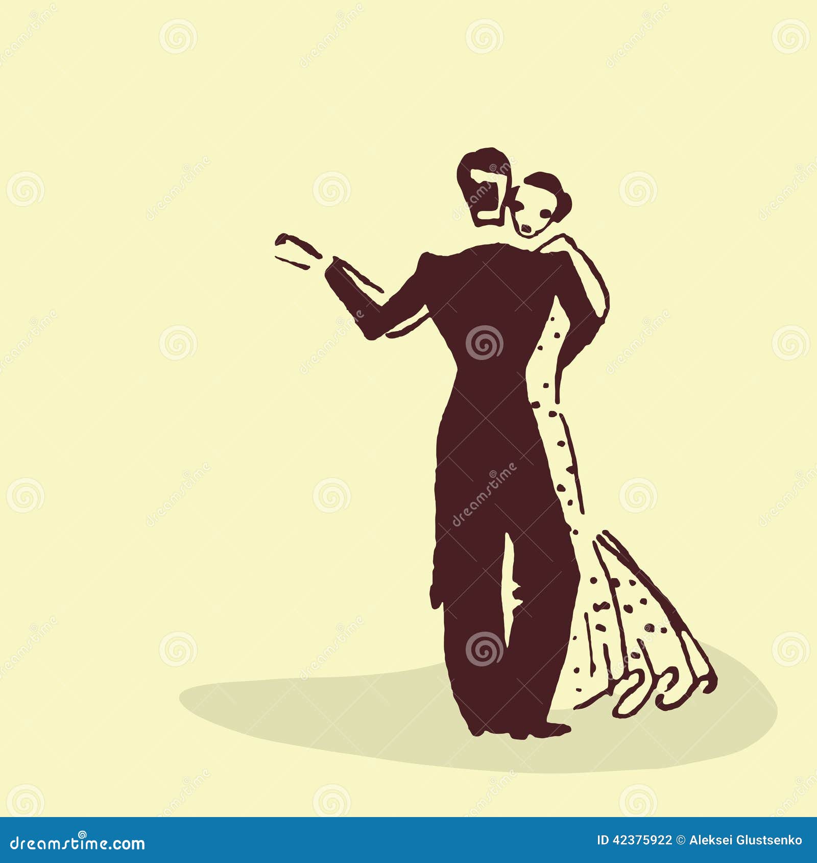 Pares Novos Que Dançam a Valsa Ilustração do Vetor - Ilustração de ...