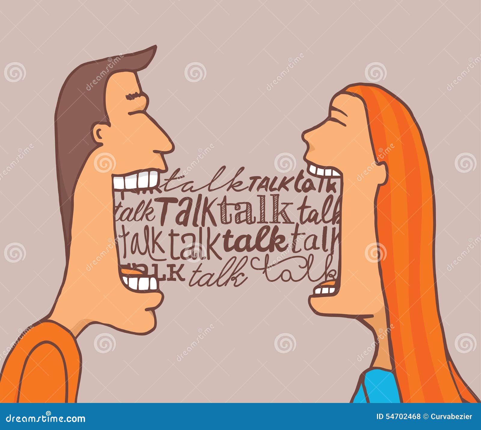 Pares Que Falam E Que Compartilham De Uma Conversação Ilustração do ...