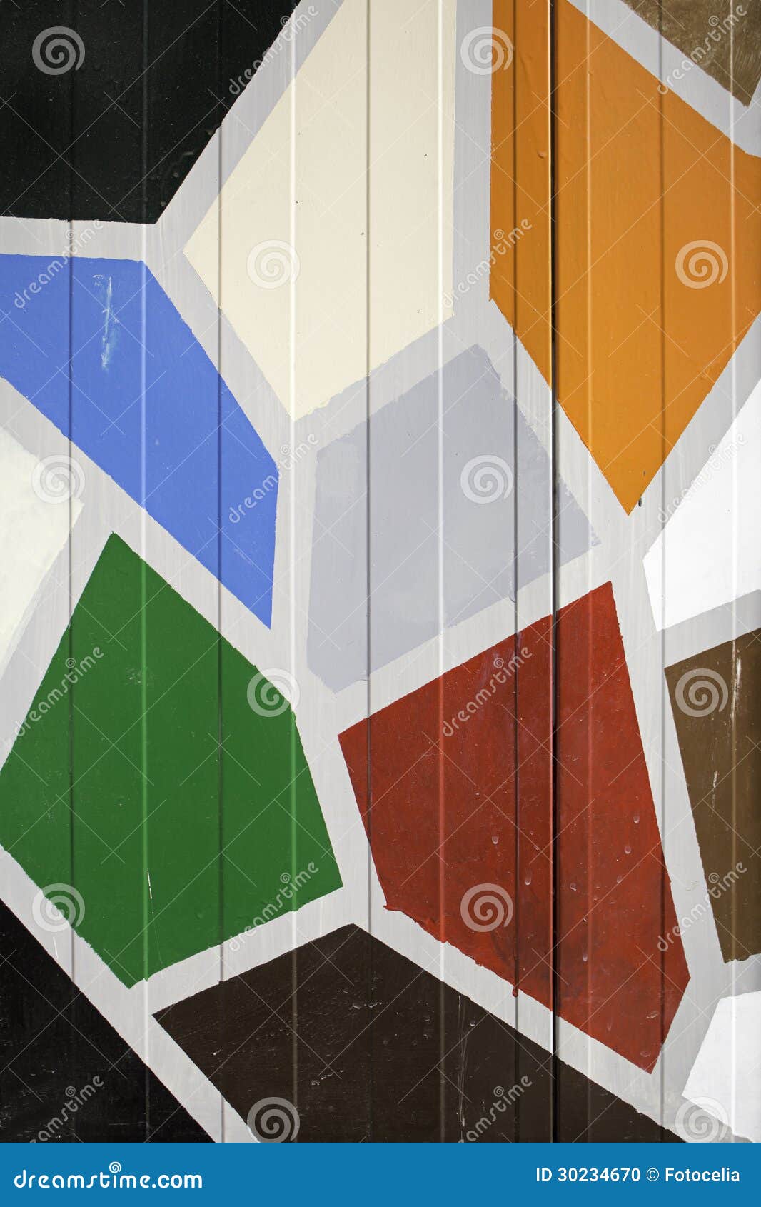 Parete Con Le Forme Geometriche Fotografia Stock - Immagine di verde ...