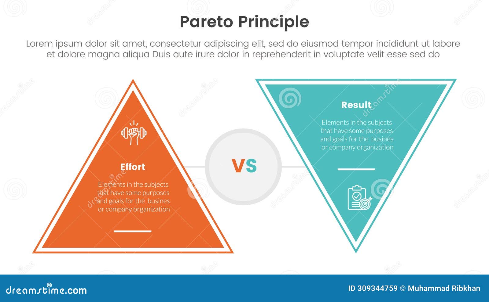 Pareto Principle Comparison or Versus Concept for Infographic Template ...