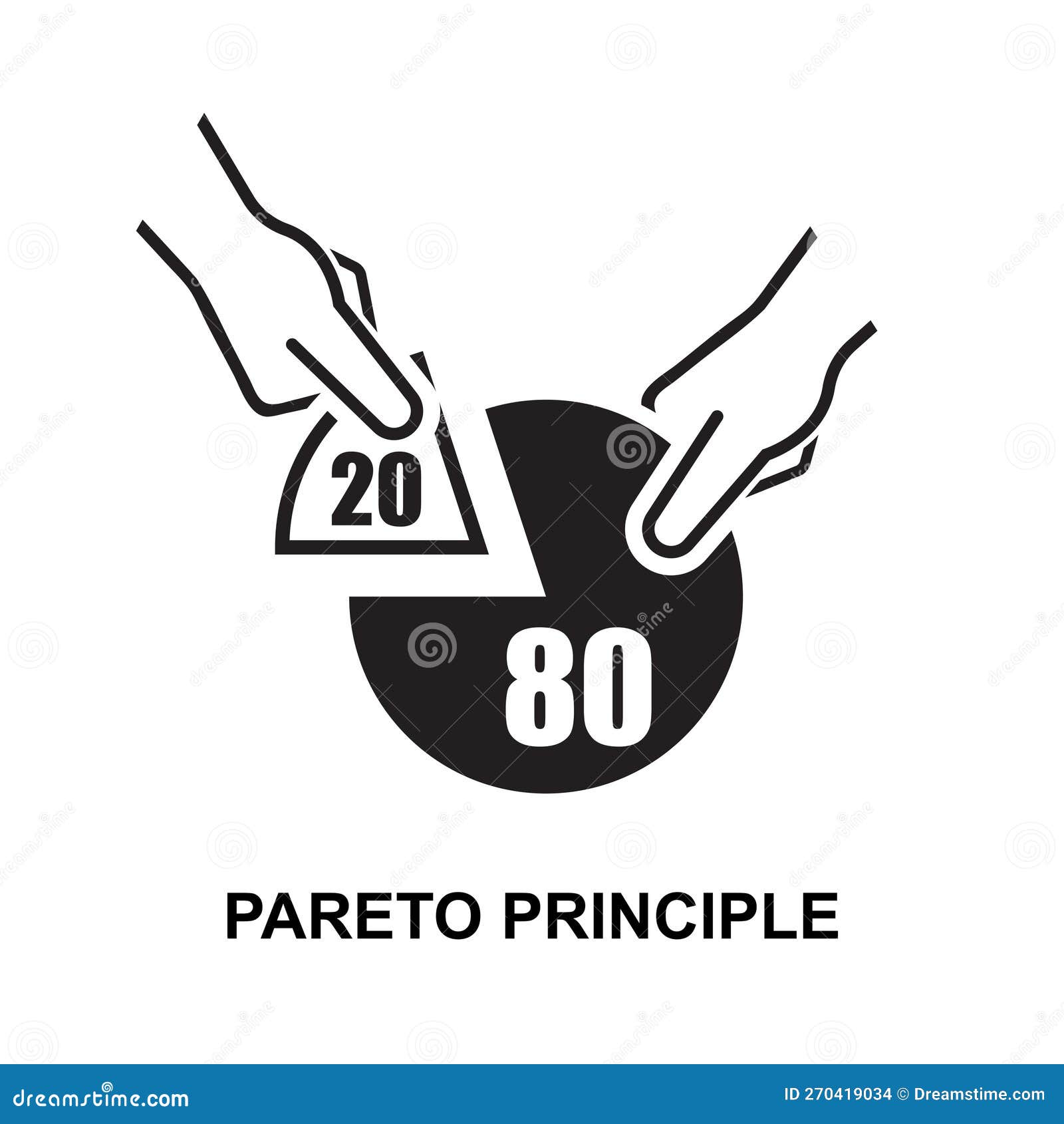 Pareto Principle Icon Isolated on Background Stock Vector ...