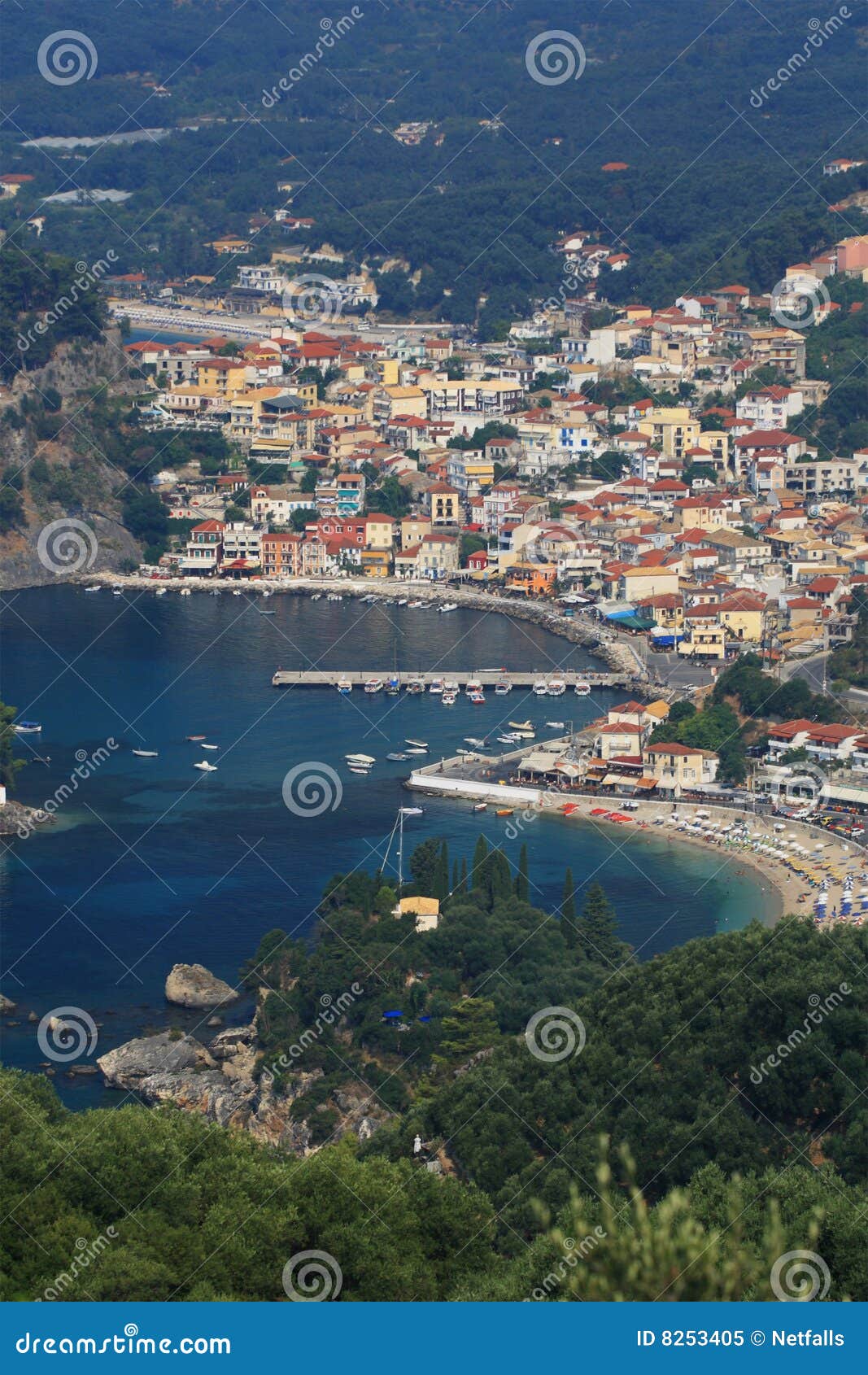 Parga Greece stock image. Image of landscape, beach, aerial - 8253405