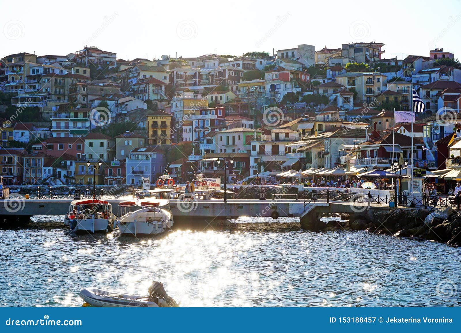 Parga, Greece, July 17, 2018 Panoramic View of the Old Town and the ...