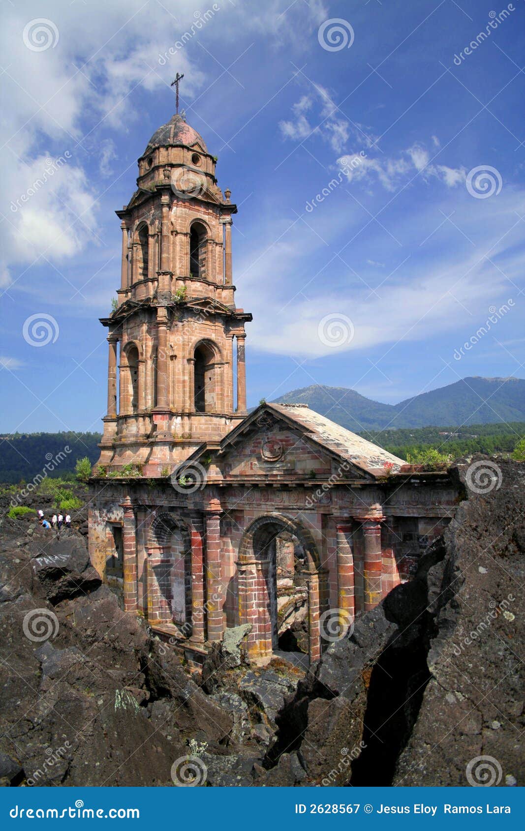Paricutin ruins stock image. Image of convents, cities - 2628567