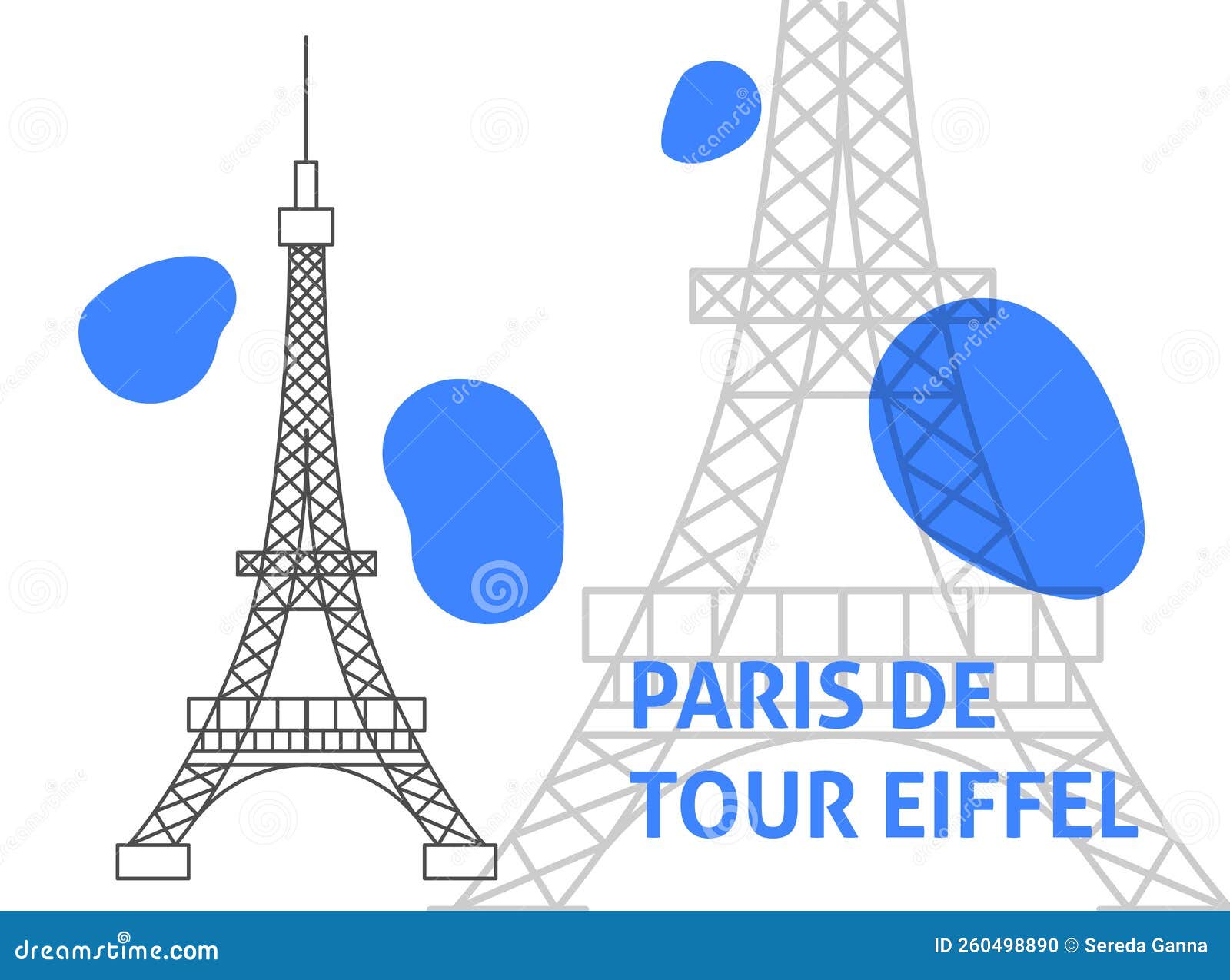 Parijs De Tour Eiffel Banner Vector Illustratie - Illustration of ...