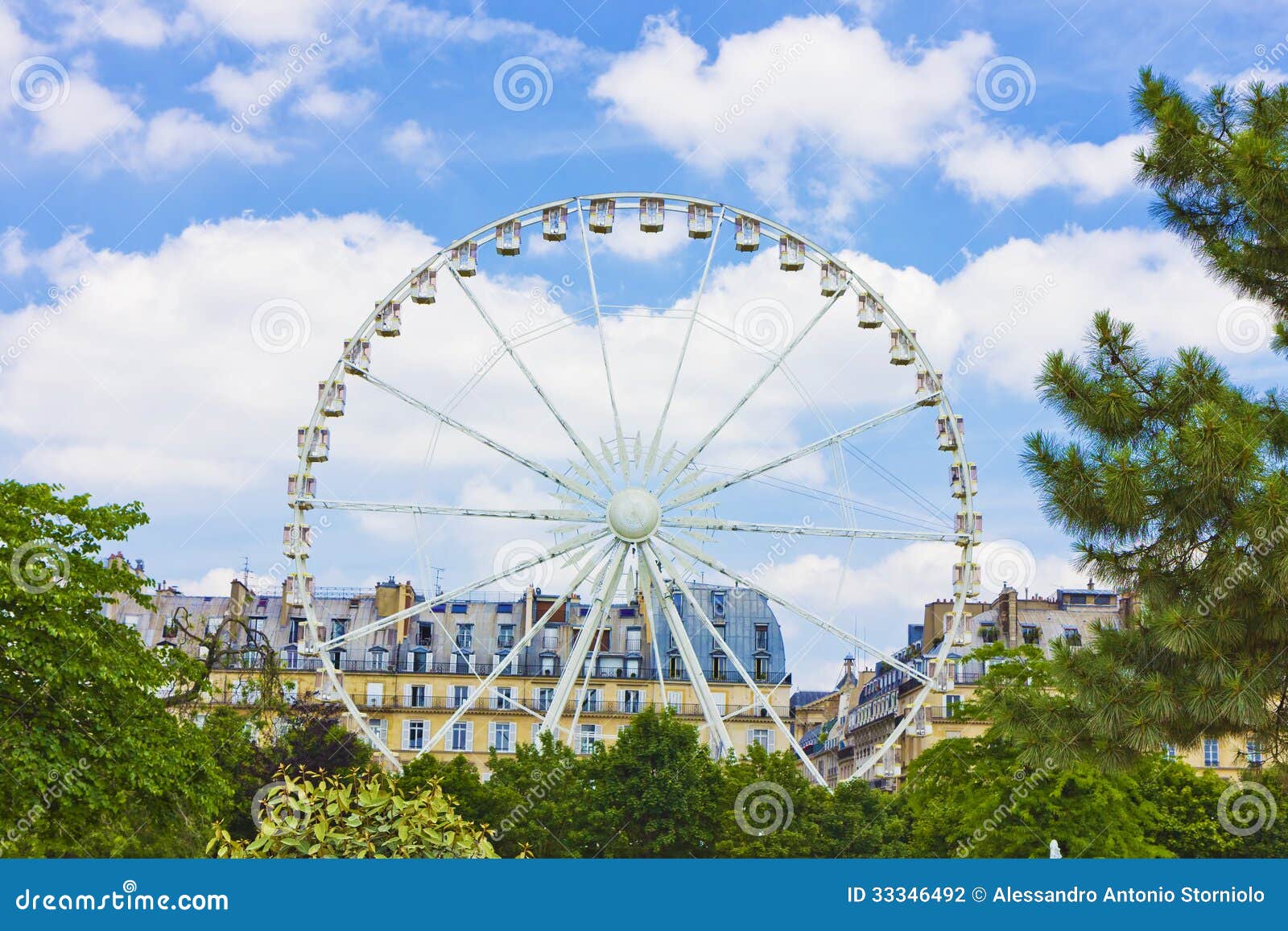 Parijs, Reuzenrad. stock foto. Image of park, buiten - 33346492