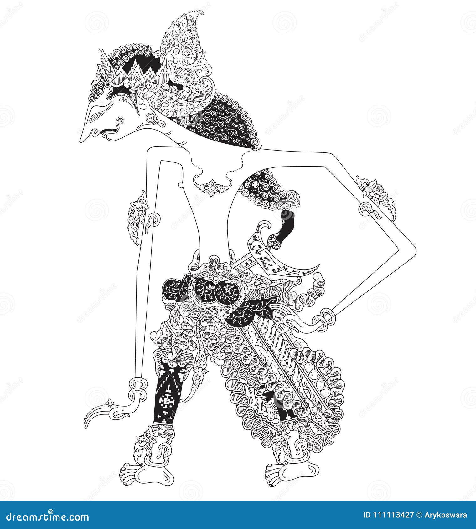 Parikesit stock vector. Illustration of gajah, hasti - 111113427