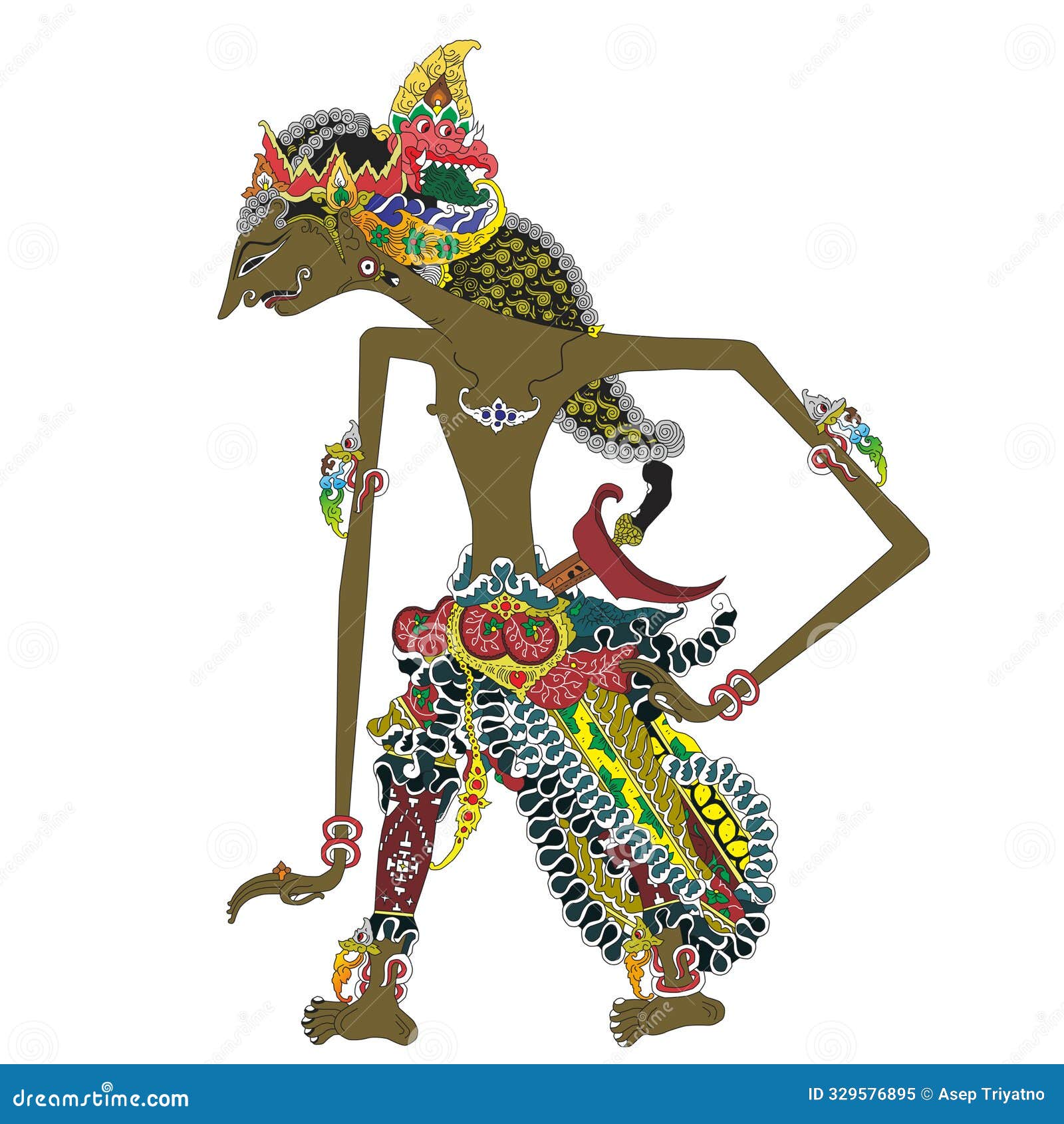 Wayang Puppet Shadow - Parikesit Stock Illustration - Illustration of ...