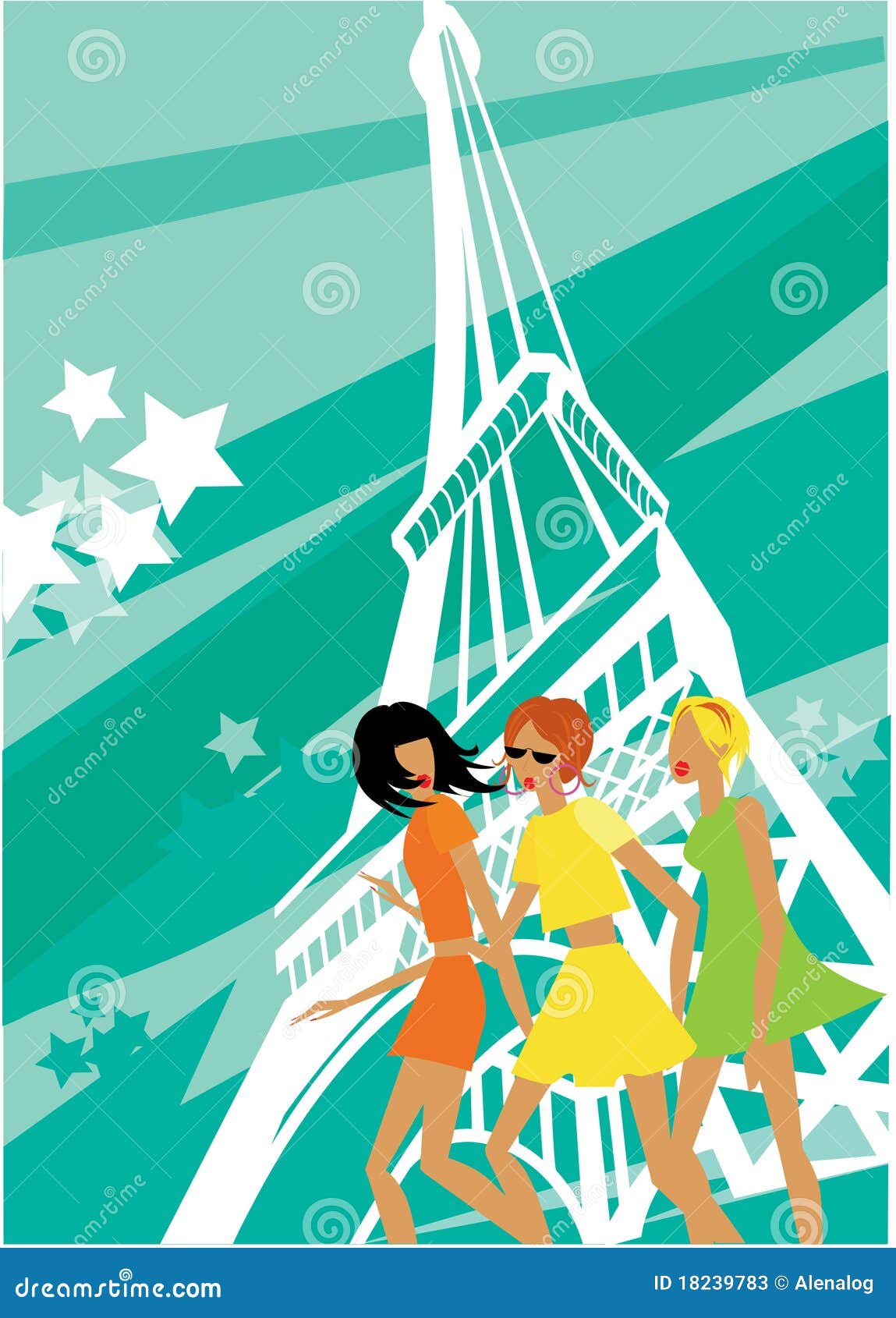 Paris illustration de vecteur. Illustration du fille - 18239783