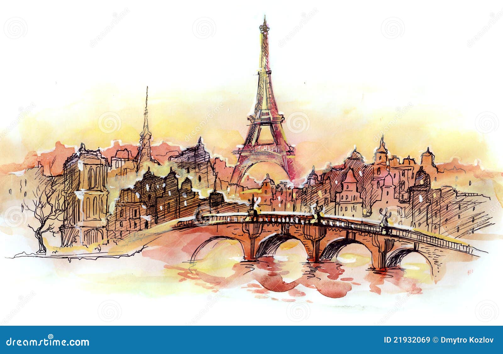 Paris stock illustration. Illustration of exterior, landmark - 21932069