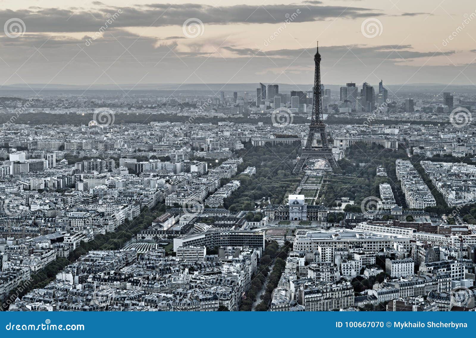 Paris from above. stock photo. Image of defense, europe - 100667070