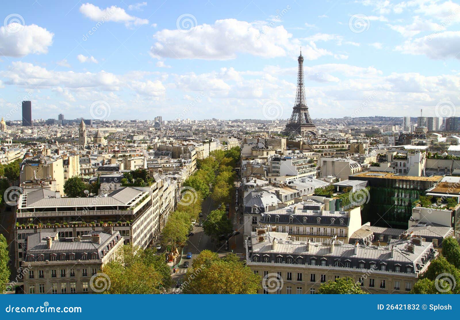 Paris aerial panorama stock photo. Image of center, building - 26421832