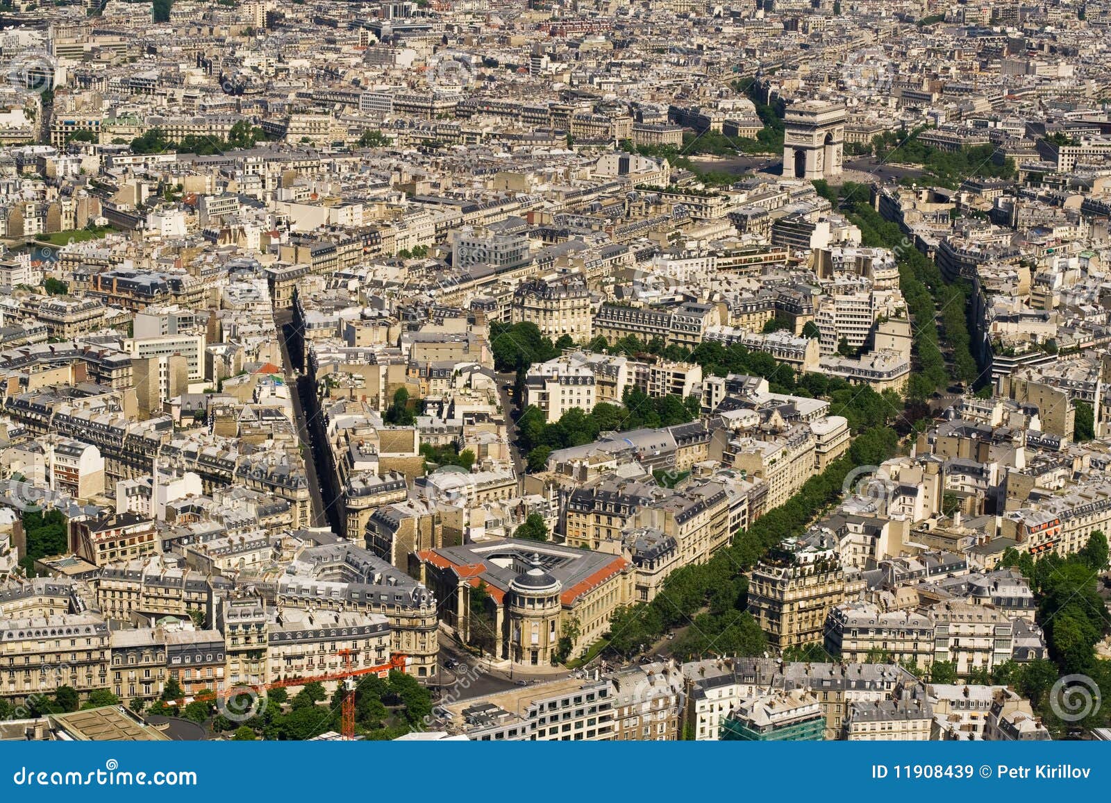 Paris. Aerial view stock image. Image of built, sunlight - 11908439