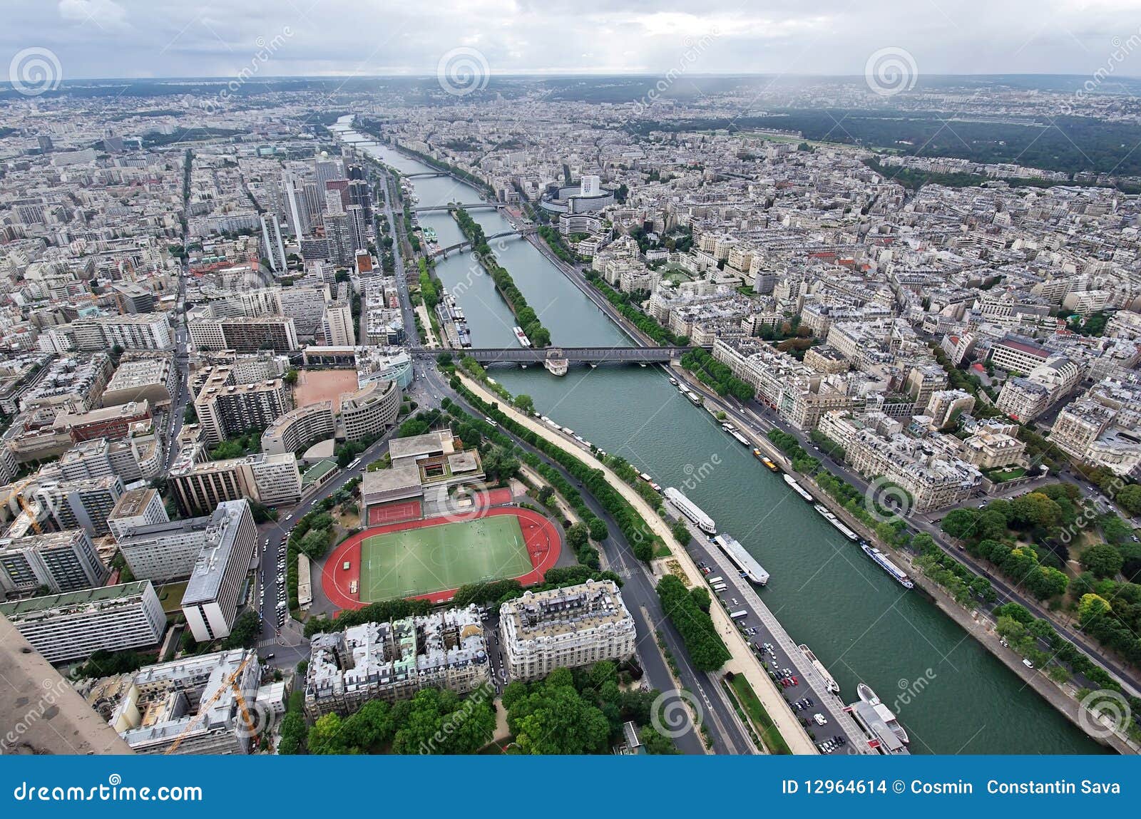Paris, aerial view stock photo. Image of alley, arts - 12964614