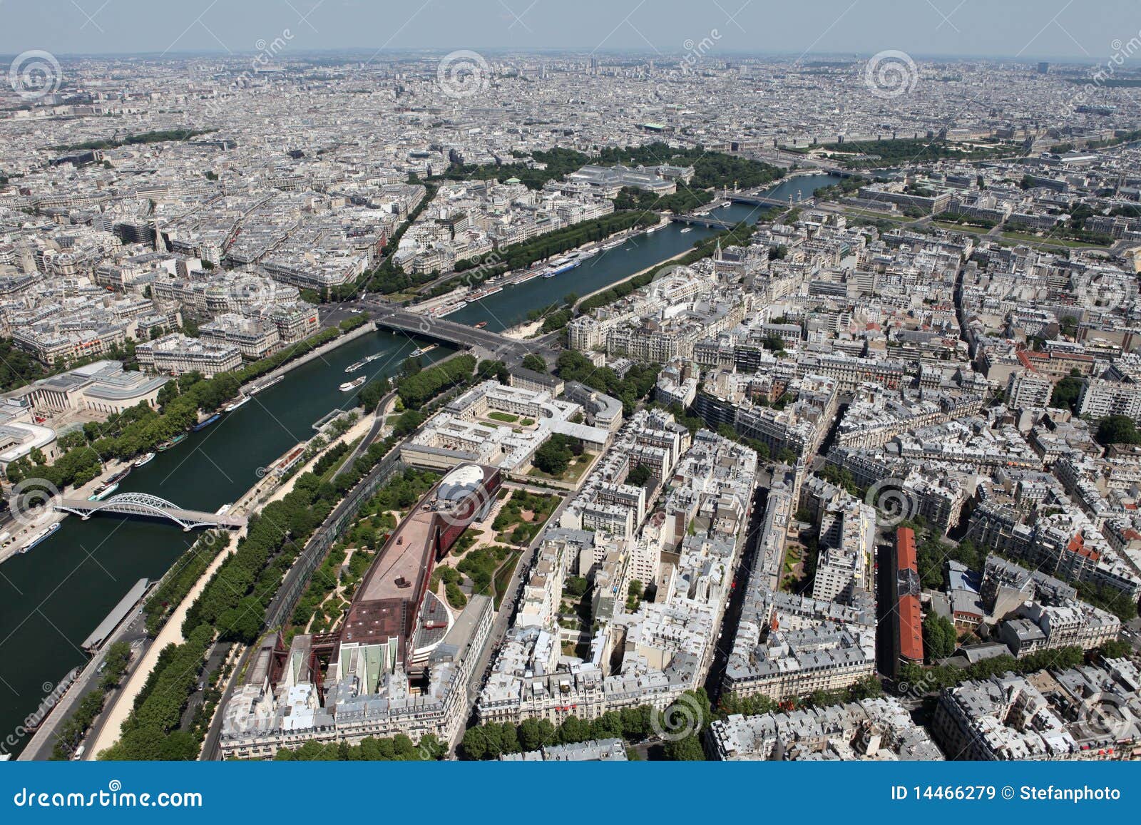 Paris, aerial view stock image. Image of famous, houses - 14466279