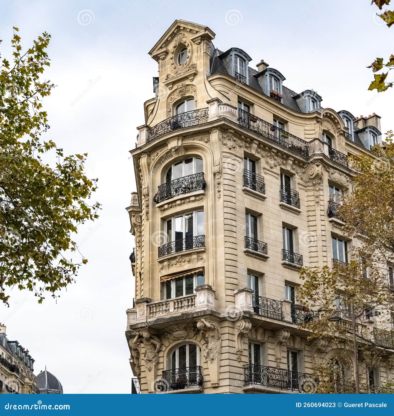 Paris, ancient buildings stock image. Image of flat - 260694023