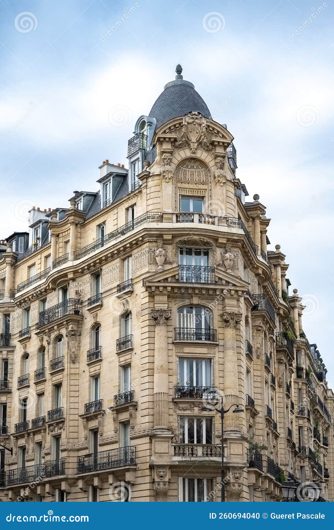 Paris, ancient buildings stock photo. Image of balcony - 260694040