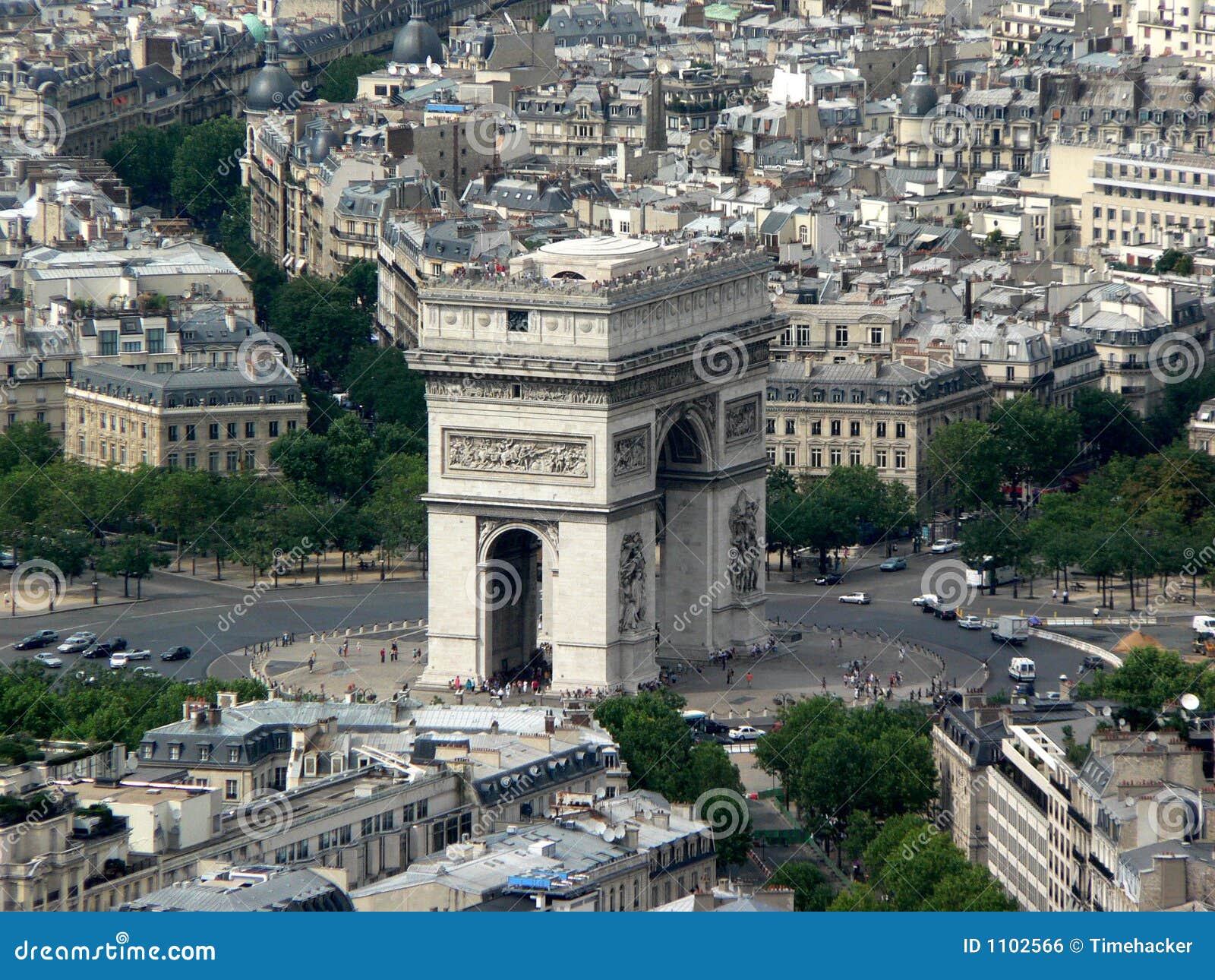 Paris - Arc de Triumph stock photo. Image of tower, view - 1102566