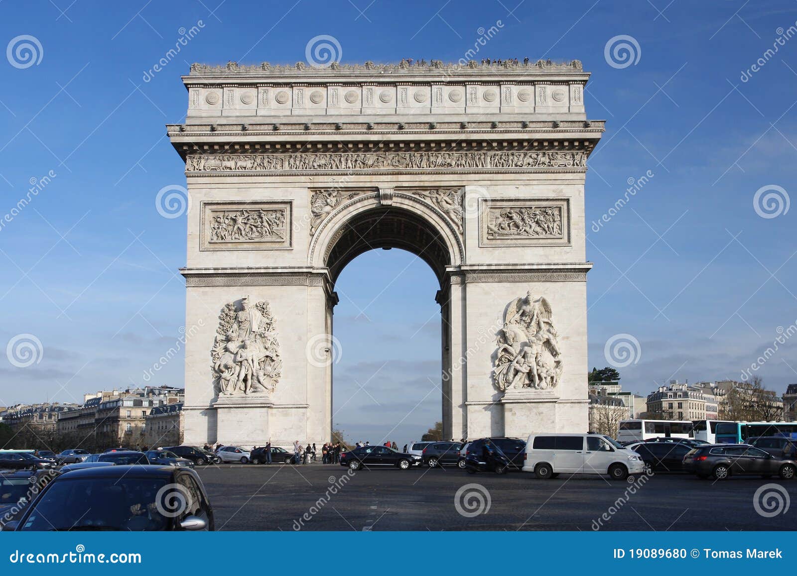 Paris, Arc De Triumph in Spring Time Stock Photo - Image of capital ...