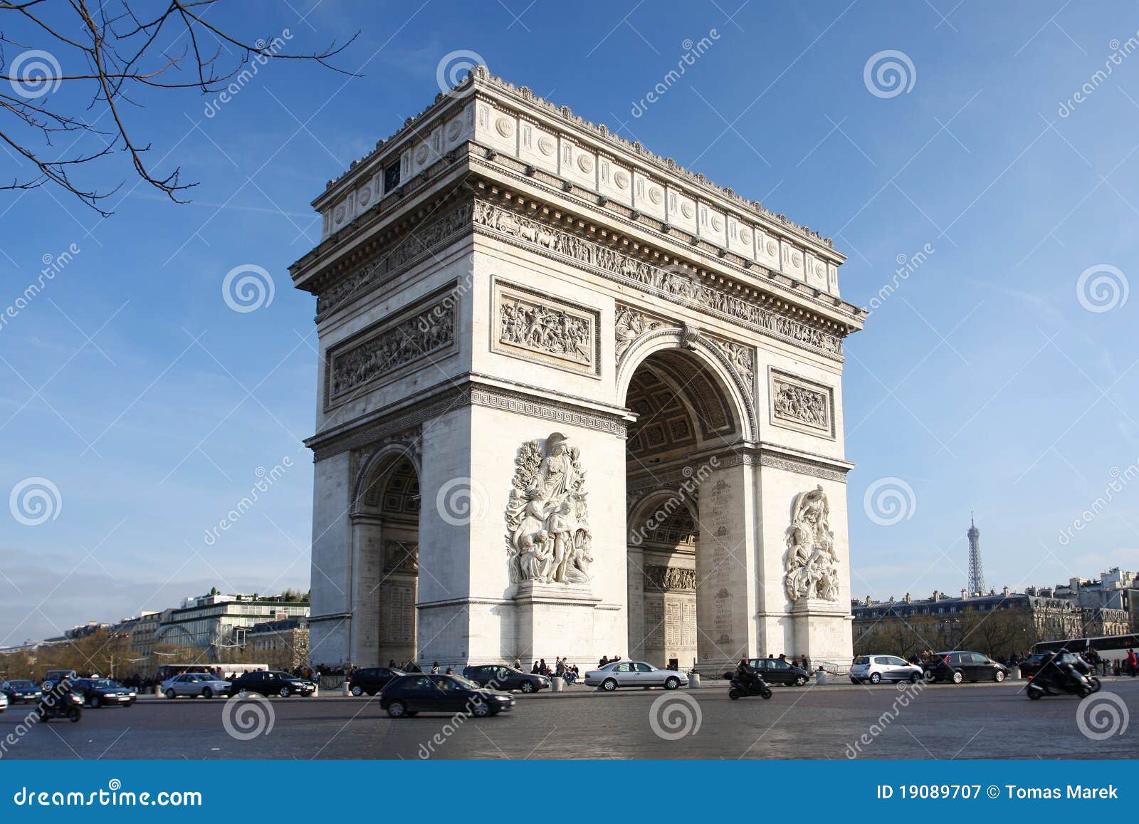 Paris, Arc De Triumph in Spring Time Stock Image - Image of elysees ...