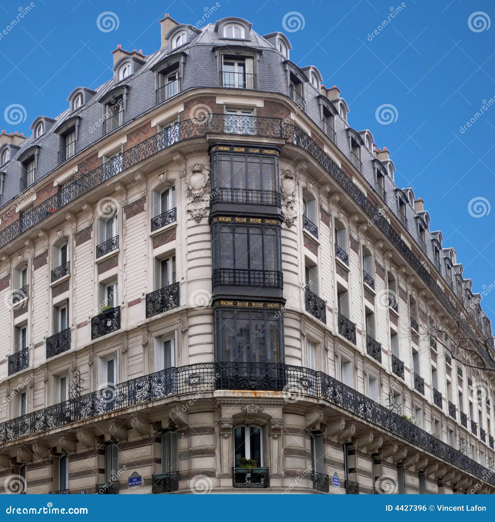Paris Architecture - H. Malot Corner House 1 Stock Photo - Image of ...