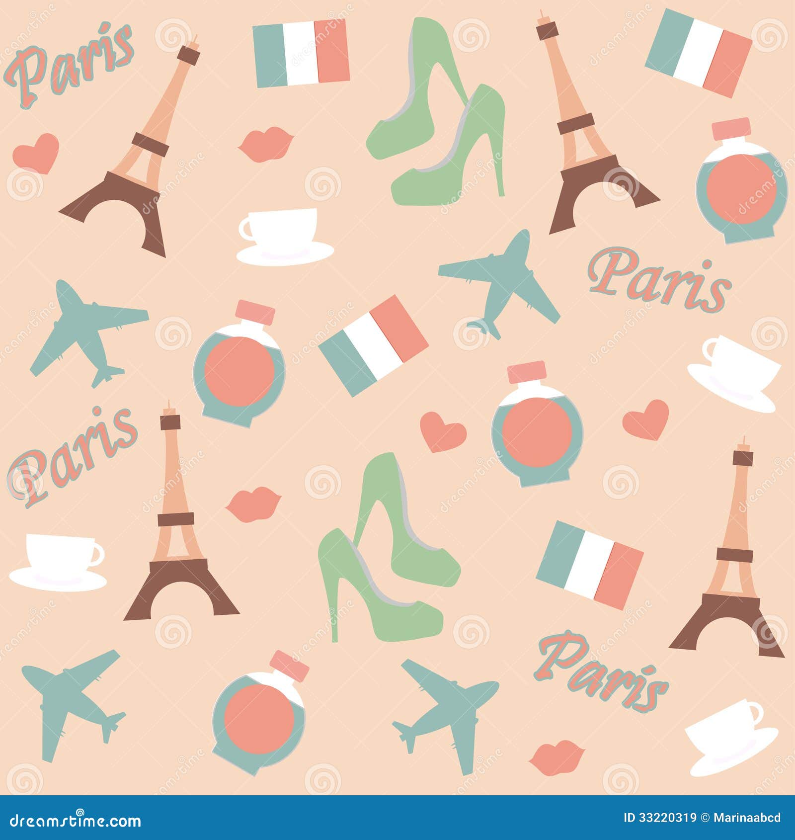 Paris Background In Vintage Retro Style. France Poster Or Banner ...