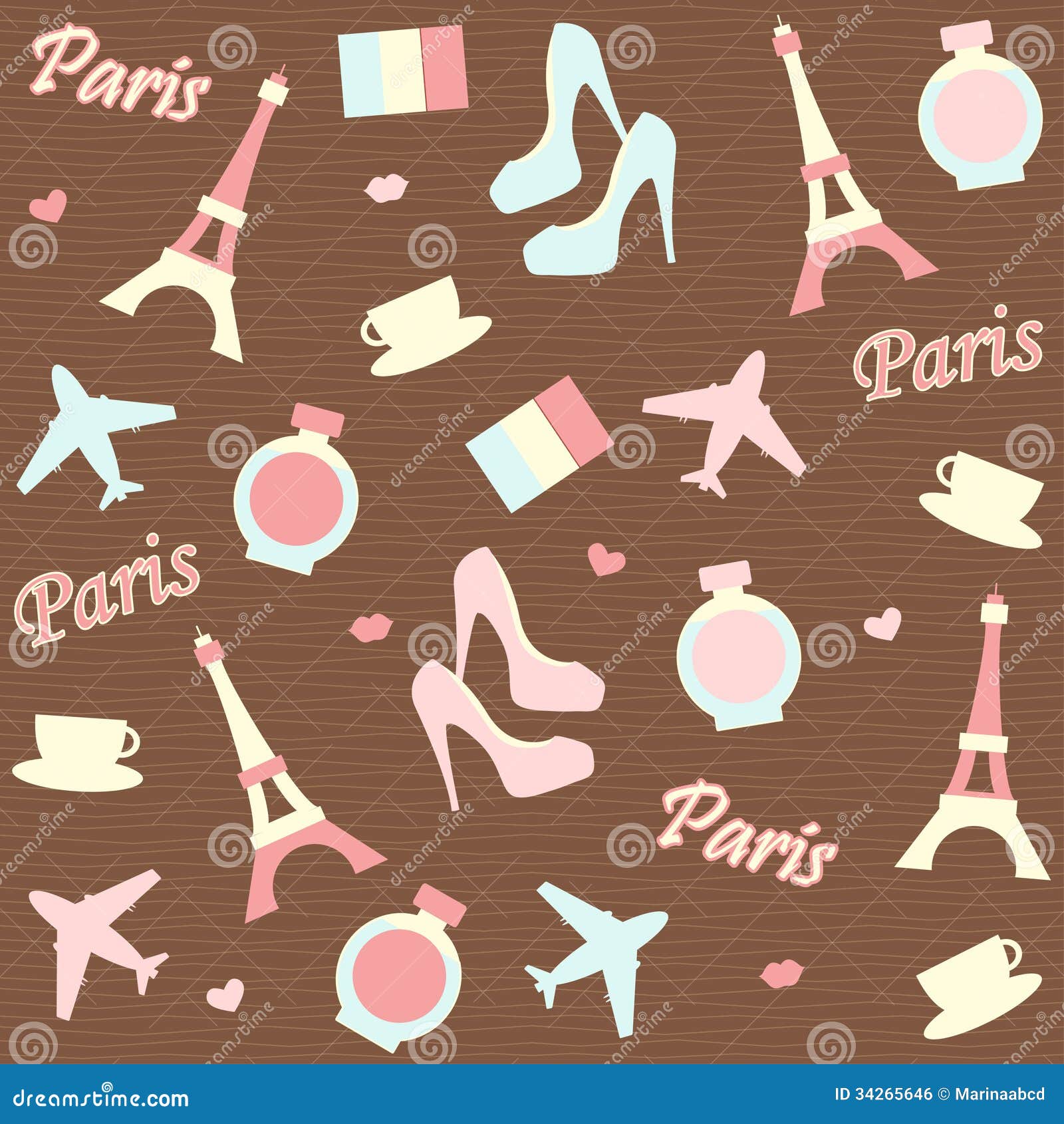 Paris Background With Eiffel Tower. Cartoon Vector | CartoonDealer.com ...